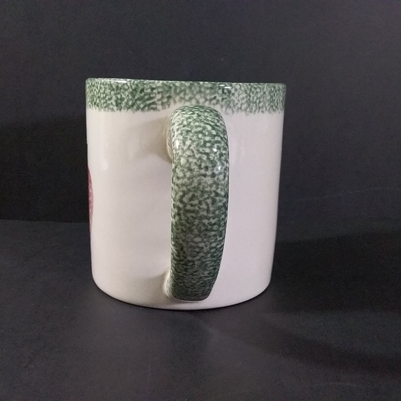 Dining | Speckled Red Apple Green Rim Handle Coffee Mug | Poshmark
